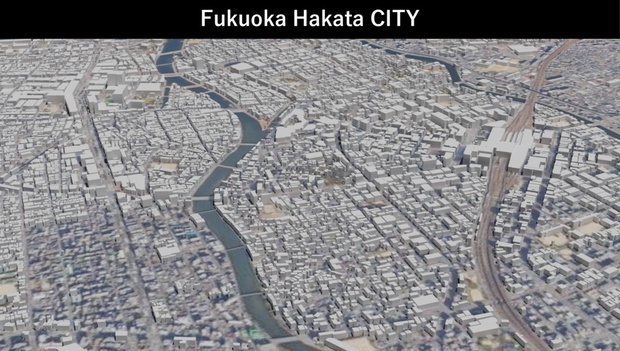 Fukuoka Hakata MAP 福岡博多駅周辺の広域3Dモデル | 3D Model - .CG - BOOTH
