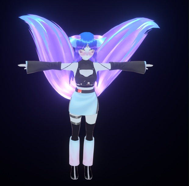 Rekka W/ Neon glowing Tails,hair and ears - PhoenixStryker - BOOTH