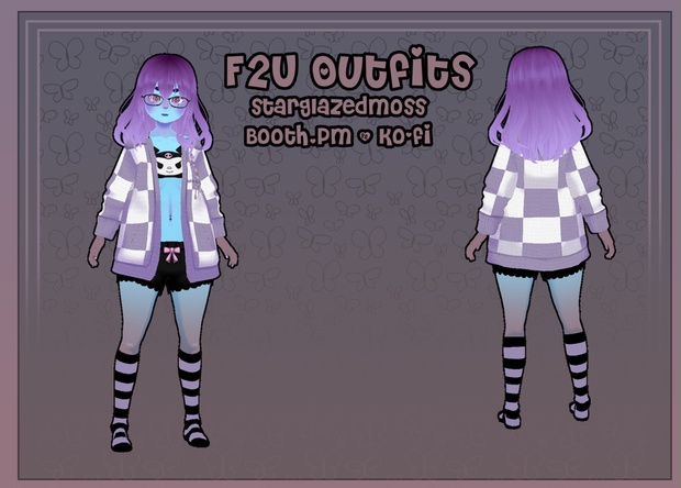 Goth Bunny Cardigan + PJ Set - Vroid Studio Texture - Mischievous Moss🦇 ...