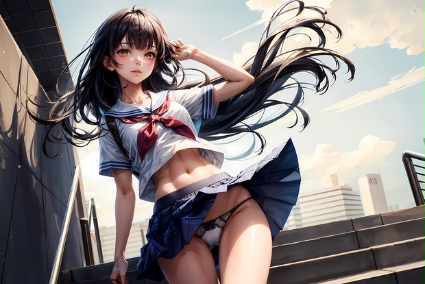 パンチラ少女 Vol.02 横長50枚 - kota-ai-illust - BOOTH