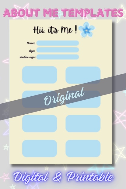About Me Templates (Original Version) - FortheGirlies - BOOTH