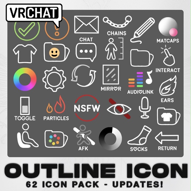 VRChat Custom Icons OUTLINE VERSION - awmi - BOOTH