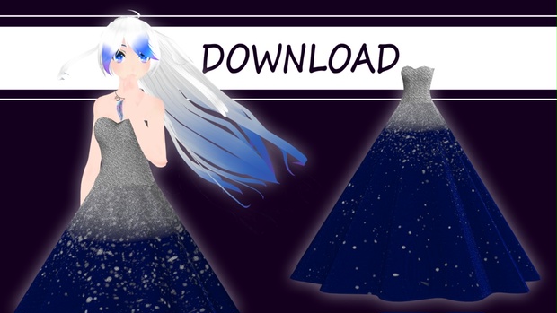 VRChat Night Sky Dress (.fbx + Blender file) - kaylajayde - BOOTH