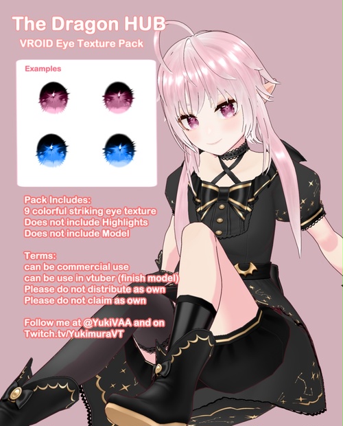VROID Eye Texture Pack - The Dragon Hub - BOOTH