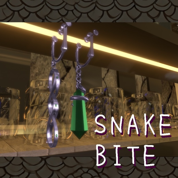 【3Dモデル】SNAKE BITE【イヤリング】 - cozumic-garden - BOOTH