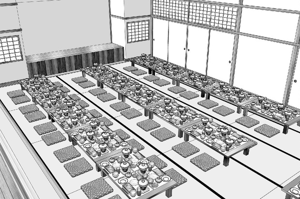 漫画背景 大広間宴会場02 - alumin2 - BOOTH