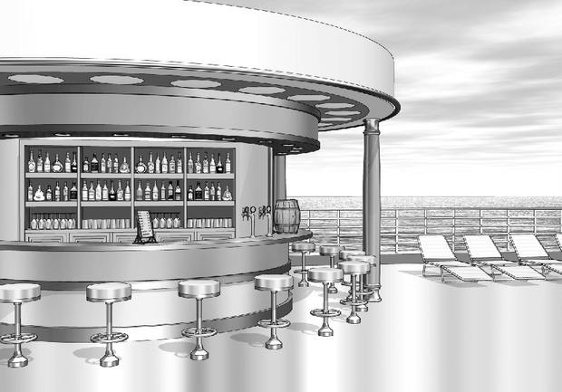 漫画背景 豪華客船デッキ01 - alumin2 - BOOTH