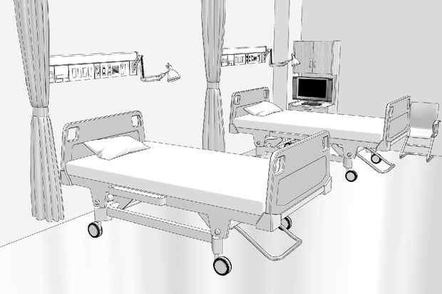 漫画背景 病室大部屋02 - alumin2 - BOOTH