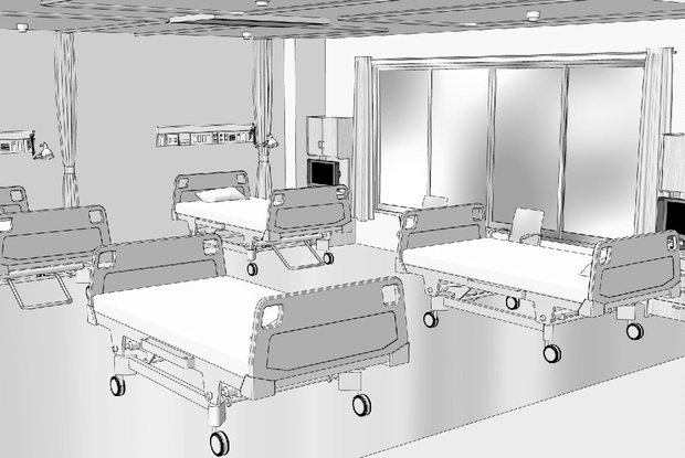 漫画背景 病室大部屋03 - alumin2 - BOOTH