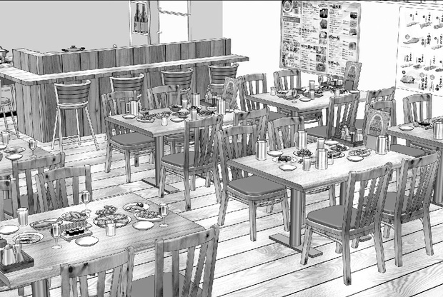 漫画背景 居酒屋店内03 - alumin2 - BOOTH