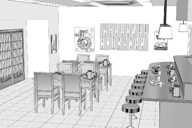 漫画背景 中華料理屋店内02 - alumin2 - BOOTH