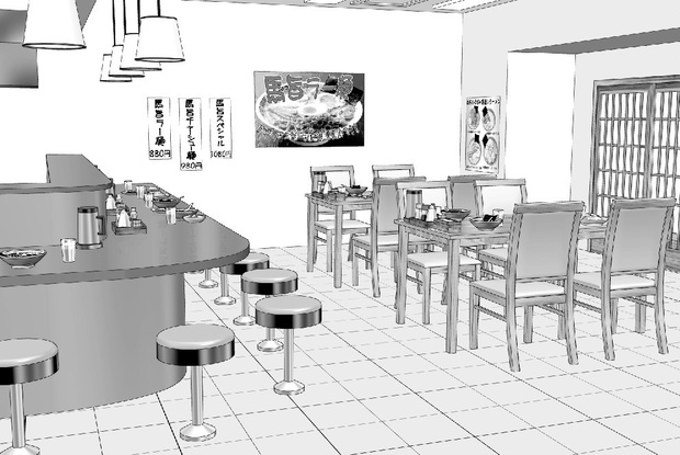 漫画背景 中華料理屋店内03 - alumin2 - BOOTH