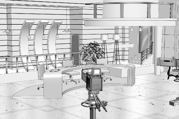 漫画背景 ニューススタジオ04 - alumin2 - BOOTH