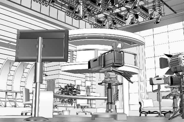 漫画背景 ニューススタジオ05 - alumin2 - BOOTH