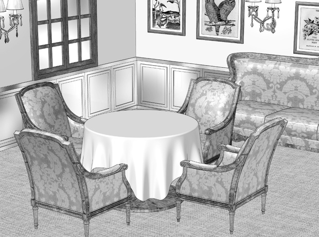 漫画背景 レストラン内観06 - alumin2 - BOOTH