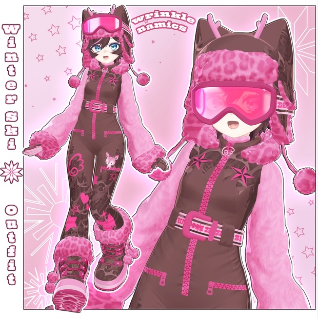 ️ Winter Ski Outfit + Hairstyle - Manuka base - Wrinklenamics - BOOTH