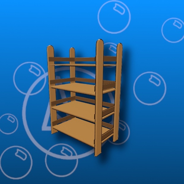 Free Stylized Wooden Shelf Prefab - mobubbler - BOOTH