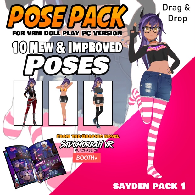 PosePack | Sayden | Pack 1 - SadoMorrahVR | Metaverse Series - BOOTH