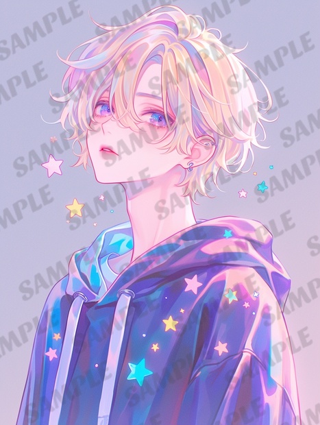 星の背景の男の子《SNS用のアイコンなどに💭ྀི》 - mii_shop - BOOTH