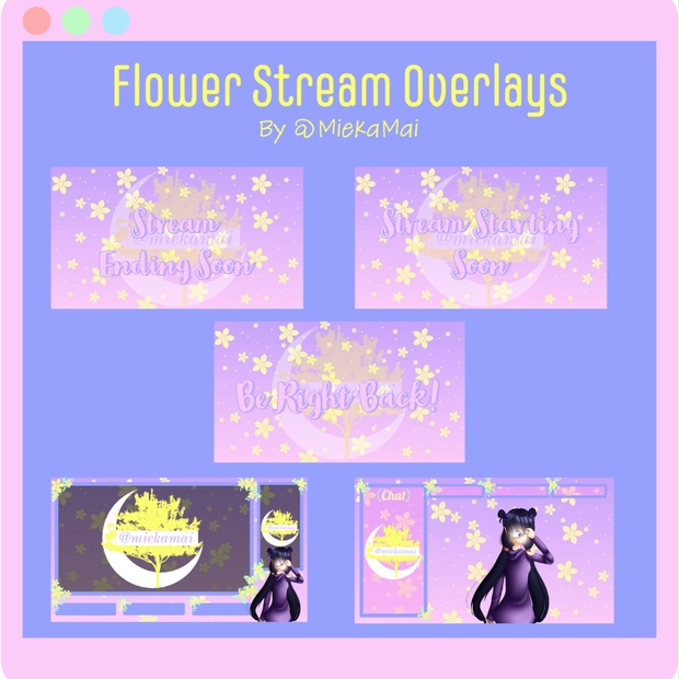 Flower Streaming Overlays - Mieka Mai Shop - BOOTH