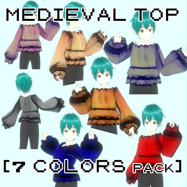 【#VRoid】 Medieval Shirt Long Sleeve Pack - pekanood - BOOTH