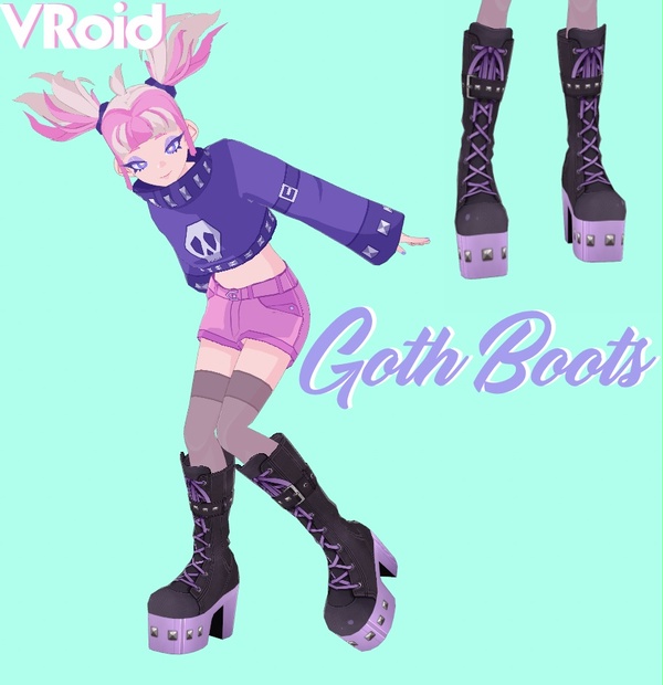 VRoid Goth Boots - acidicdollz - BOOTH