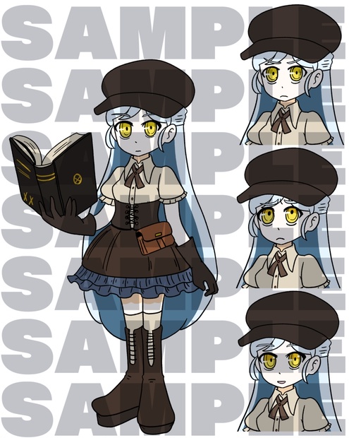 【TRPG／配信向け】無表情な読書少女の立ち絵素材（商用OK・表情差分あり） - saejima - BOOTH