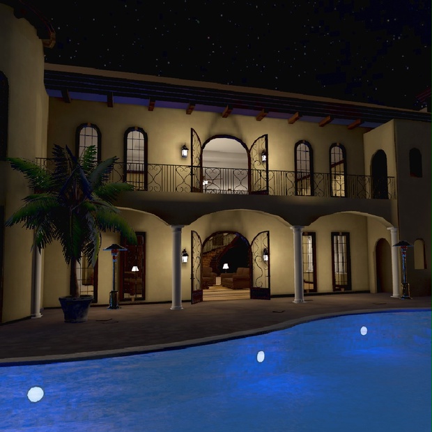 VRChat Mansion Tuscan Home World Udon - spookyghostboo - BOOTH