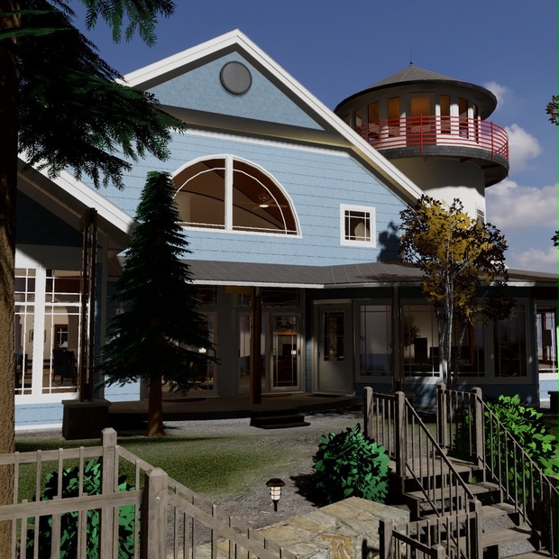 VRChat House Private Island Lighthouse - spookyghostboo - BOOTH