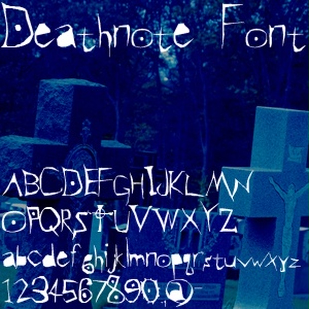 DEATHNOTE Font - IRIDIGARDEN - BOOTH