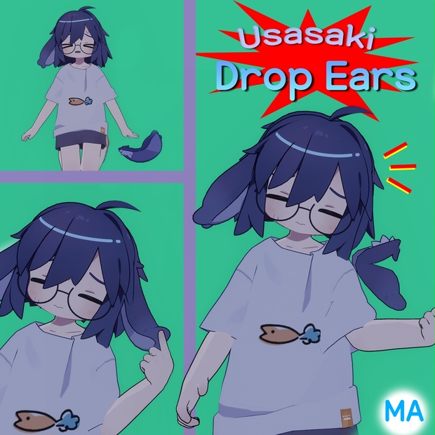 [ZAPPA] Usasaki Drop Ears - Backsimon - BOOTH