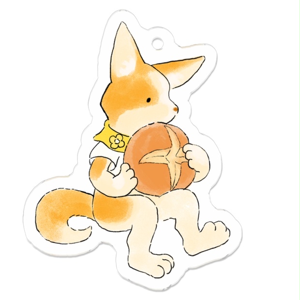 Bread-eating Corgi Key Chain - sammy-games - BOOTH