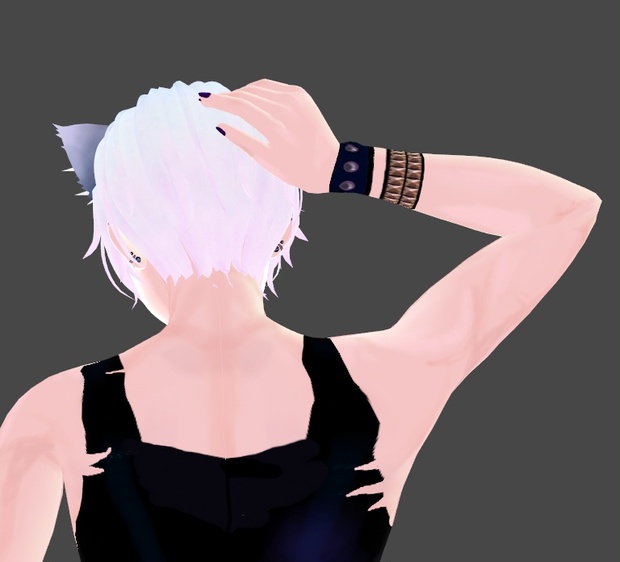 Metal Punk Goth Wrist & Arm Bracers 2x2 Style Sets Vroid - Spectre - BOOTH