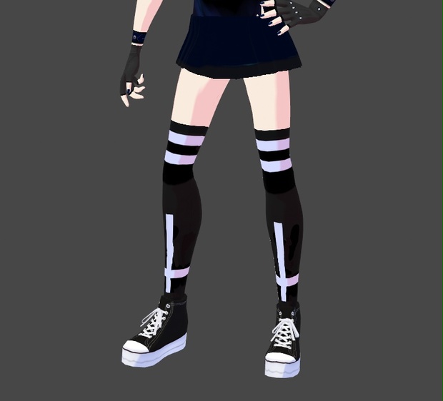 Satanic Goth Programmer Gamer Socks Vroid - Spectre - BOOTH