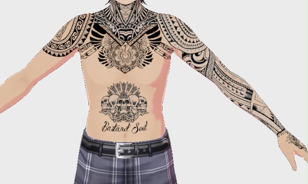 body texture tattos full right arm, chest and neck - fatrick98 - BOOTH
