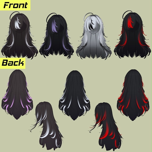 【Tousled Layers Hair】Flipbook0、Dye hair-Color Texture - Dua Lang - BOOTH