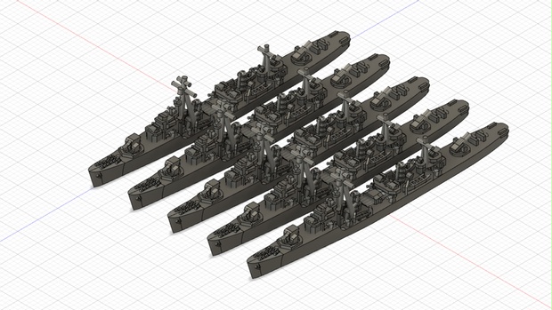 1/3000 松型 駆逐艦 5隻セット / Matsu-class destroyer - 船ハムカツ - BOOTH