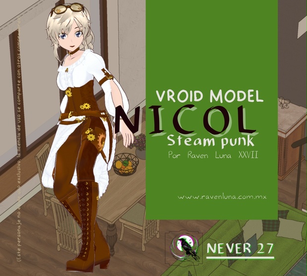 Model 3D vrm =-= NICOL STEAMPUNK=-= - Never27 - BOOTH