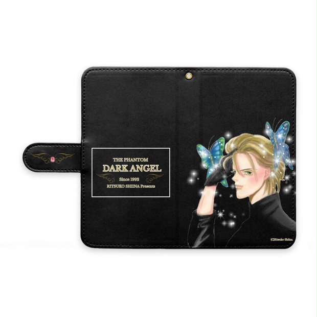 DARK ANGEL 手帳型Androidケース パピヨン柄（BLACK) - Atelier-Sheena - BOOTH