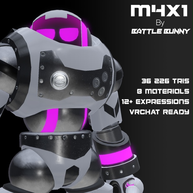 [Original 3D Model] M4X1 VRChat Robot Avatar - Battle Bunny Mods - BOOTH