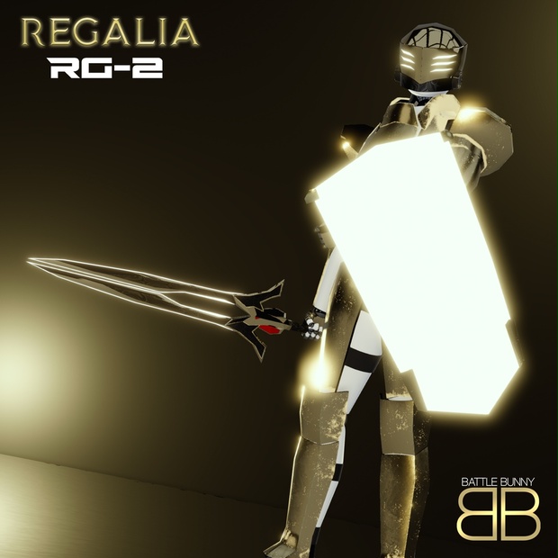 [Original 3D Model] Regalia RG-2 Royal Knight Robot VRChat Avatar ...
