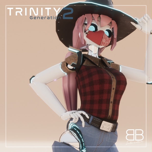 [Original 3D Model] TRINITY TR-23 Neko Robot CowGirl VRChat Avatar ...
