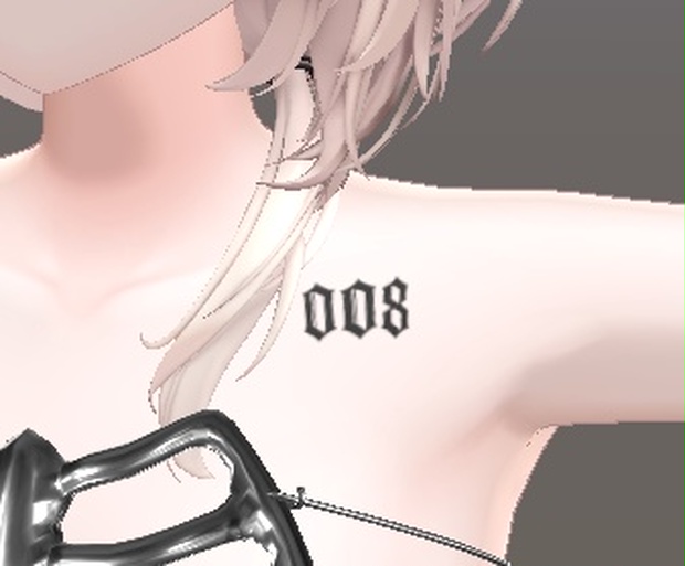 肩に数字008タトゥー【真央-mao-/りりか対応/無料】 - uvrc - BOOTH