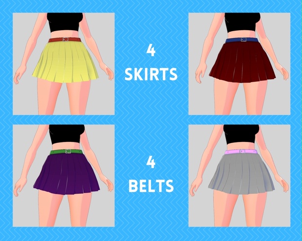 【VRoid Stable Ver】Skirt with belt (Mix and match) - LUK4 - BOOTH