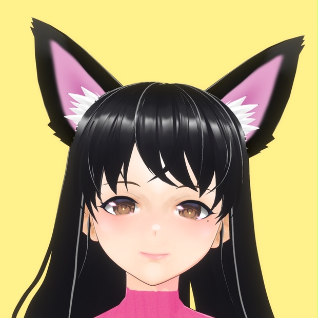 【VRoid Stable Ver】Black cat ears texture - LUK4 - BOOTH