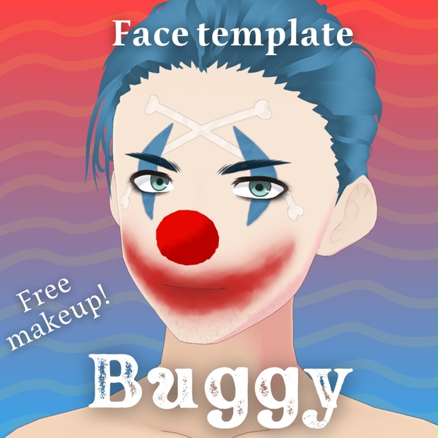 【VRoid】 Buggy clown makeup and face template - LUK4 - BOOTH