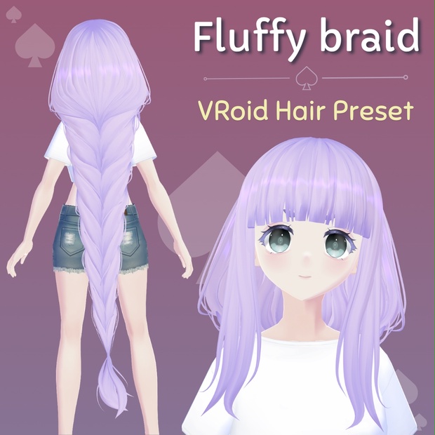 【VRoid Stable Ver】Long fluffy braid Hair Preset ♠ - LUK4 - BOOTH