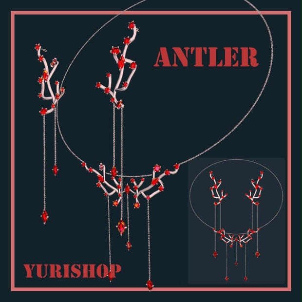 Antler Jewelry Set [VRCHAT Accessories] - YUSHOP - BOOTH