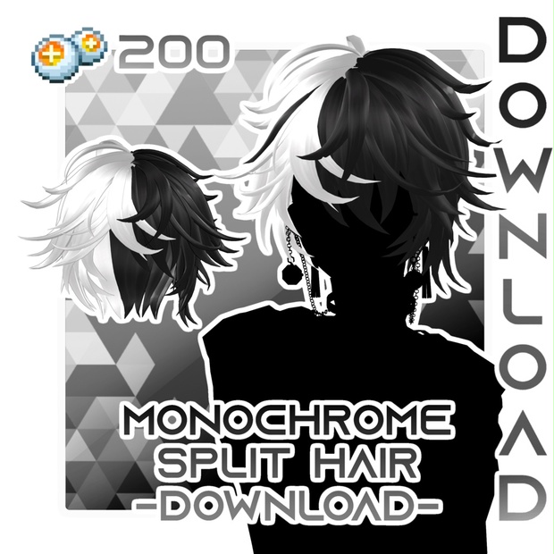 MMD // Monochrome Split Hair - 𝗔𝗫𝗘𝗟 -【COMMISSION OPEN!】| 𝗠𝗠𝗗 - BOOTH