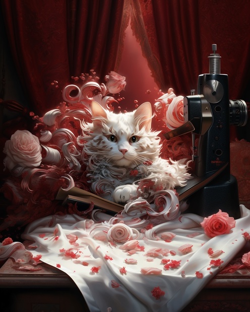 ミシンで縫いた猫 [Sewn by a Sewing Machine Cat)] | 10個に限定 - 愛 [Ai] - BOOTH